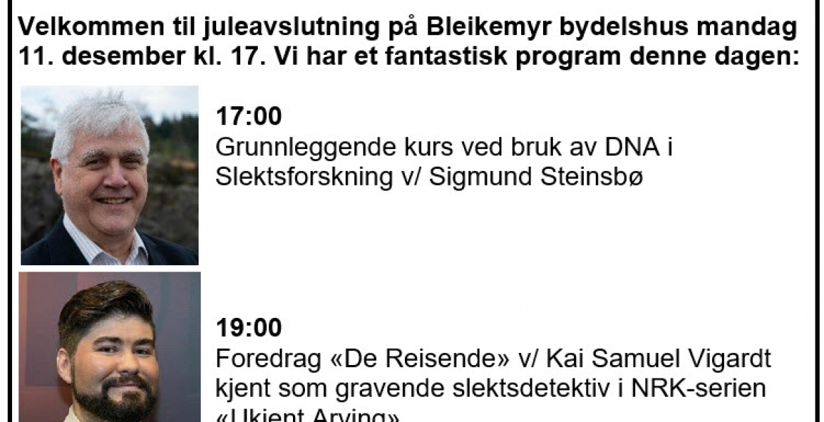 Julemøte med foredrag fra Kai-Samuel Vigardt | Slekt og Data